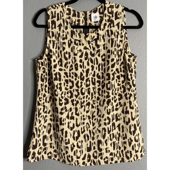 CAbi | Tops | Cabi Small Ginger Leopard Print Blouse Top Brown Tan ...